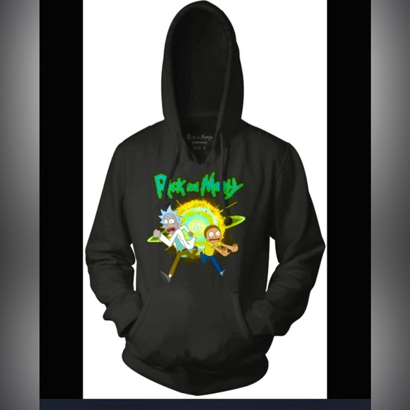 Ripple Junction | Tops | Rick And Morty Explosion Sweatshirt Logo Hoodie Adult Swim Size Large ...
